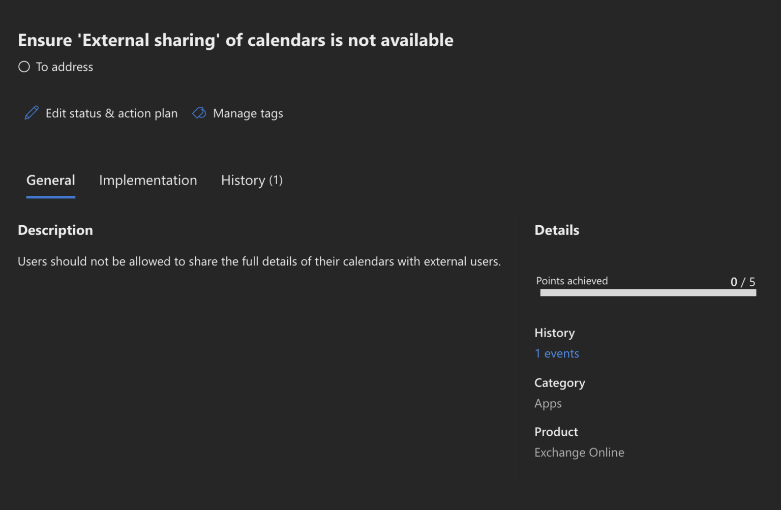Ensure 'External sharing' of calendars is not available - Msft Advocate